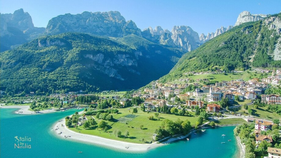 MOLVENO - most beautiful lake in Italy at the foot of the Brenta Dolomites