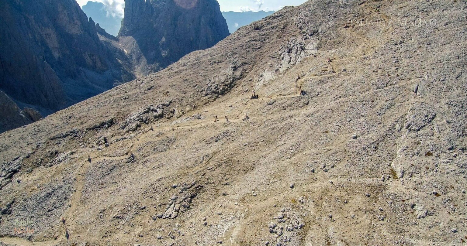 Dolomites. Cima Rosetta - cable car and easy trekking at 2 743 m a.s.l.