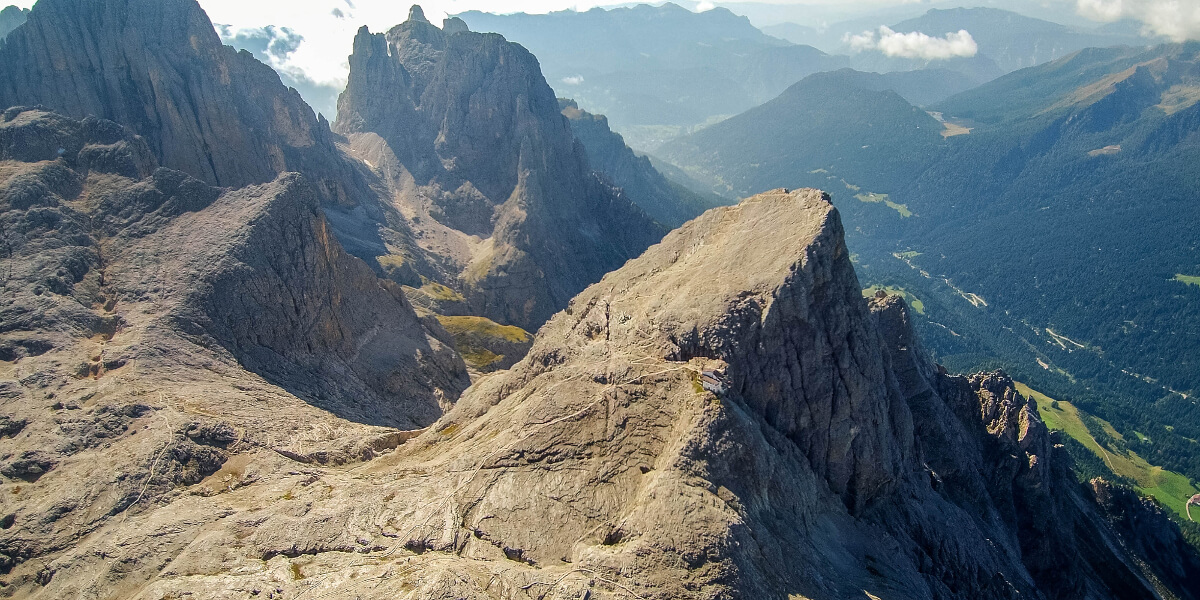 Dolomites. Cima Rosetta - cable car and easy trekking at 2 743 m a.s.l.